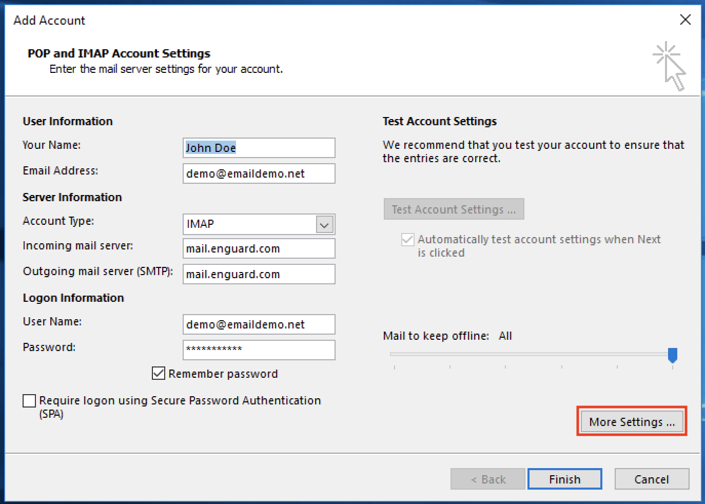 Outlook 2016 - IMAP Setup Outlook 2016 - IMAP Setup